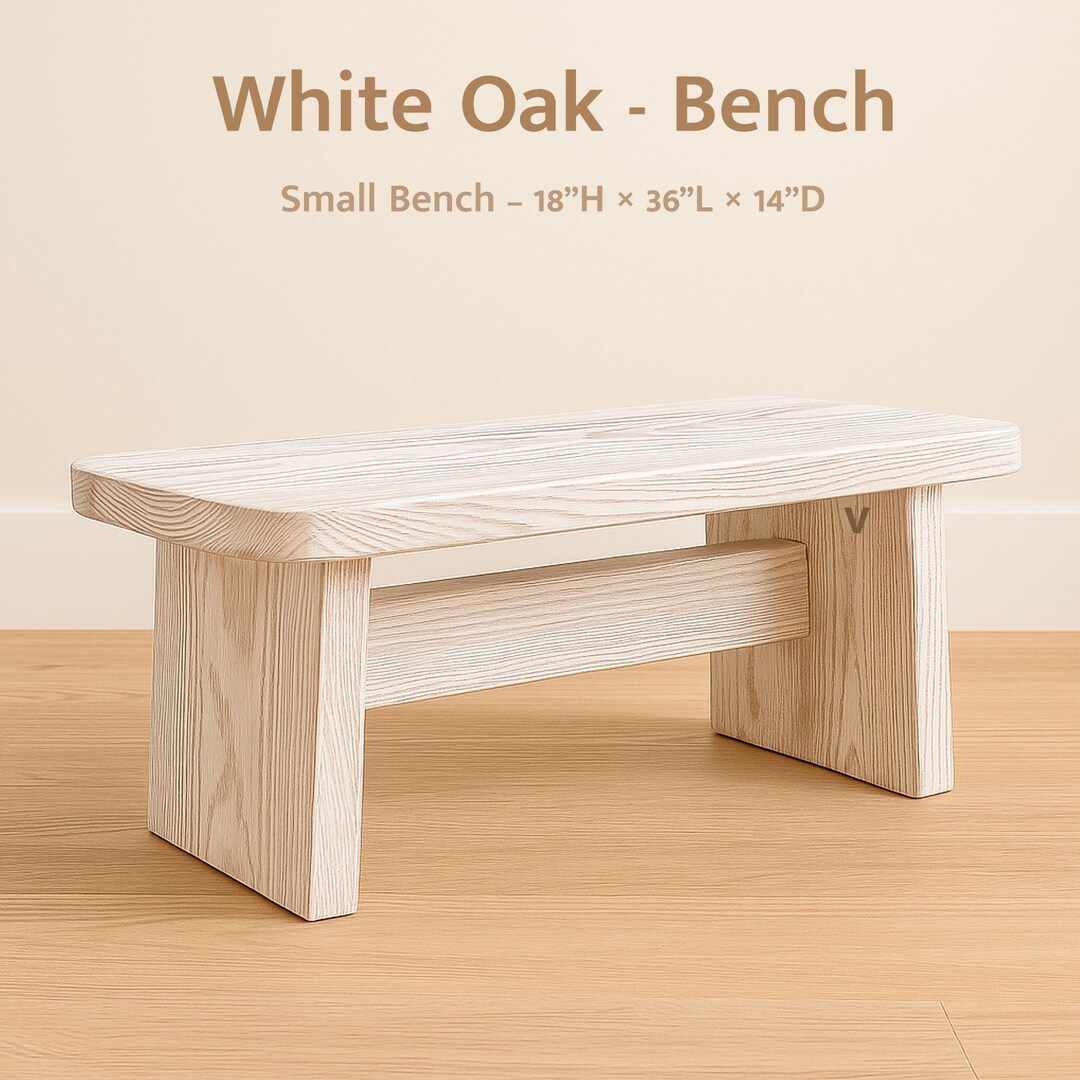 White Oak Bench | Handcrafted Antique White Farmhouse Bench | Entryway ...