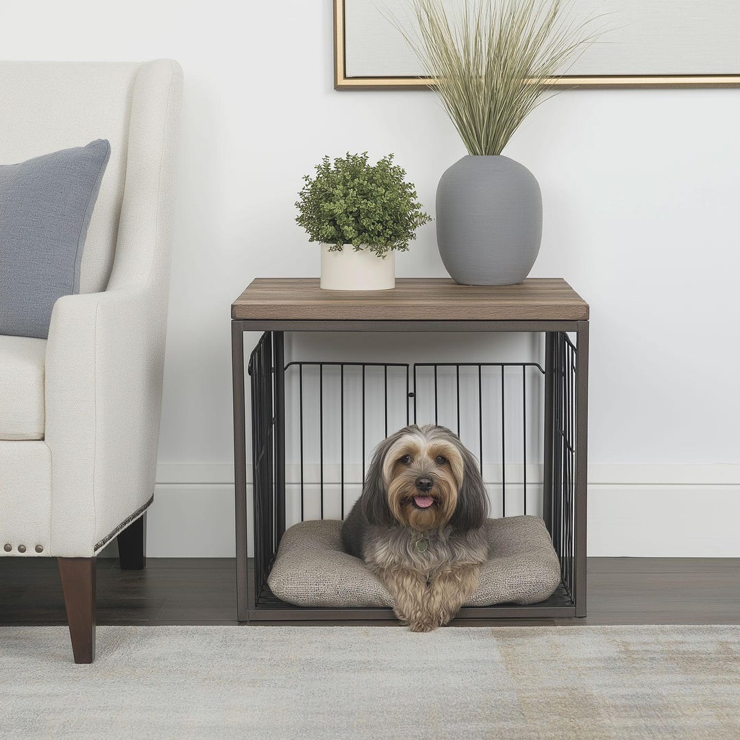 Dog Crate Top, Kennel Wood Table Top, Dog Kennel Cover, Farmhouse Dog ...