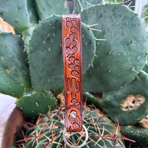 Custom Western Cactus Leather Keychain Strap - Etsy