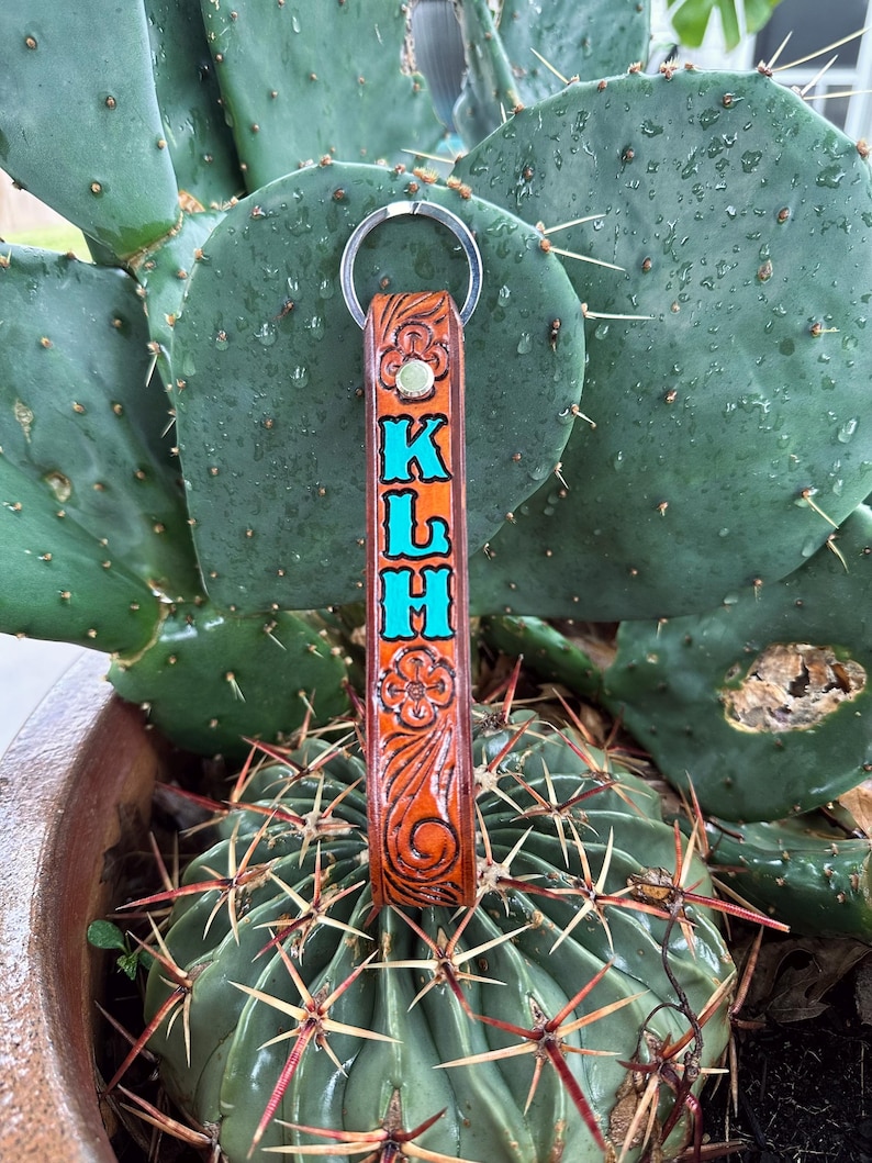 Custom Western Leather Keychain Strap - Etsy
