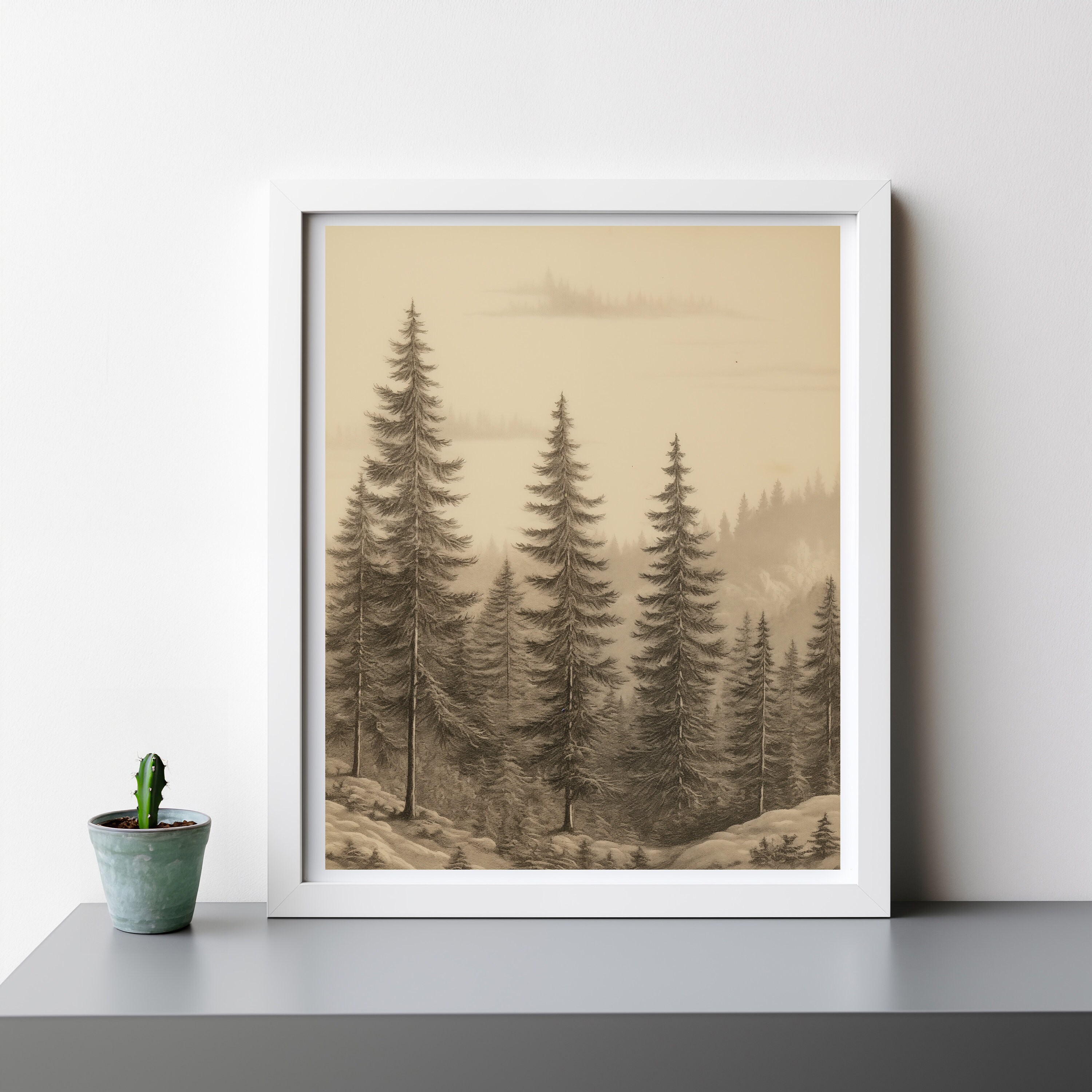 Vintage Pine Tree Forest Wall Décor. - Etsy