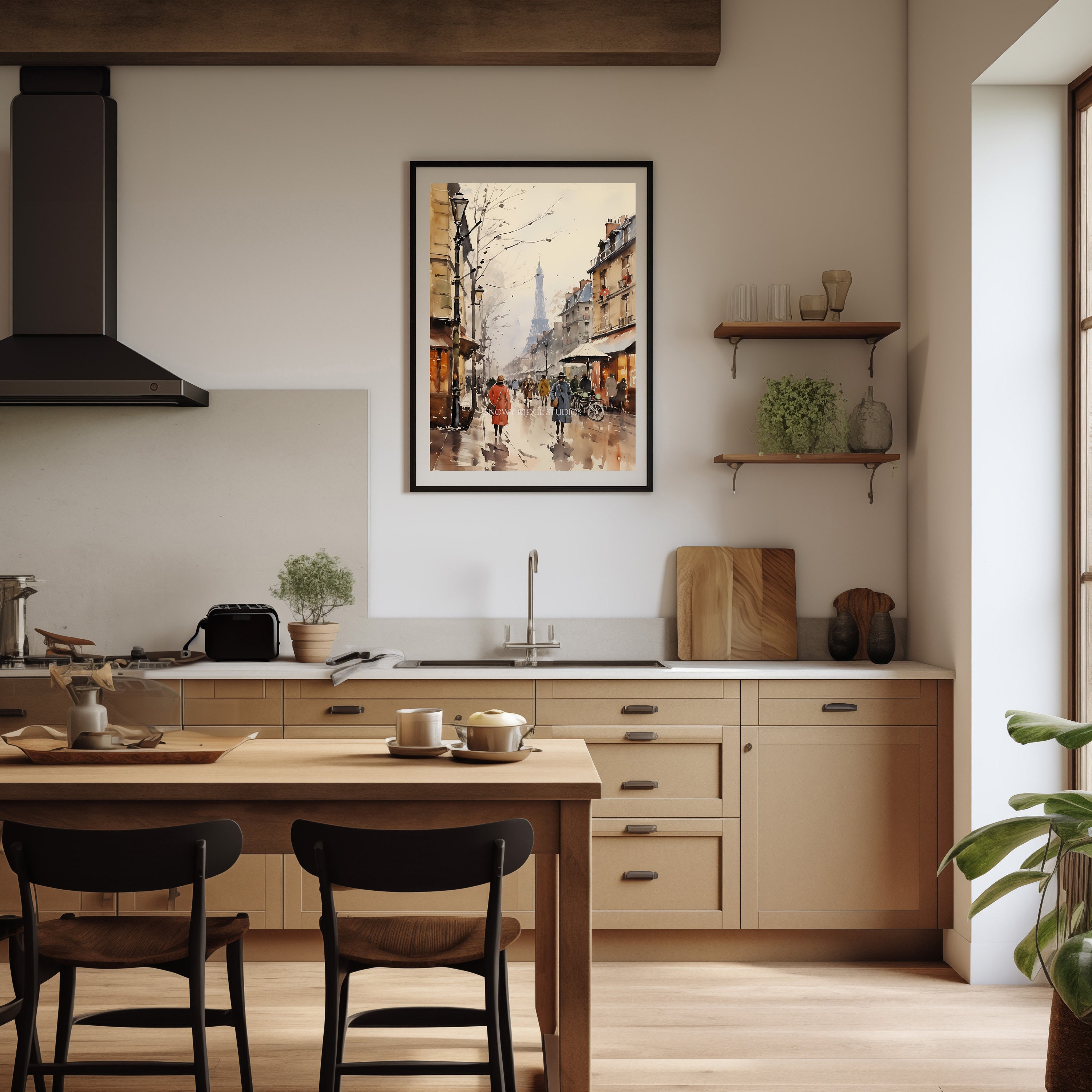 Printable Cityscape in Watercolor-antique City Streets for Digital ...