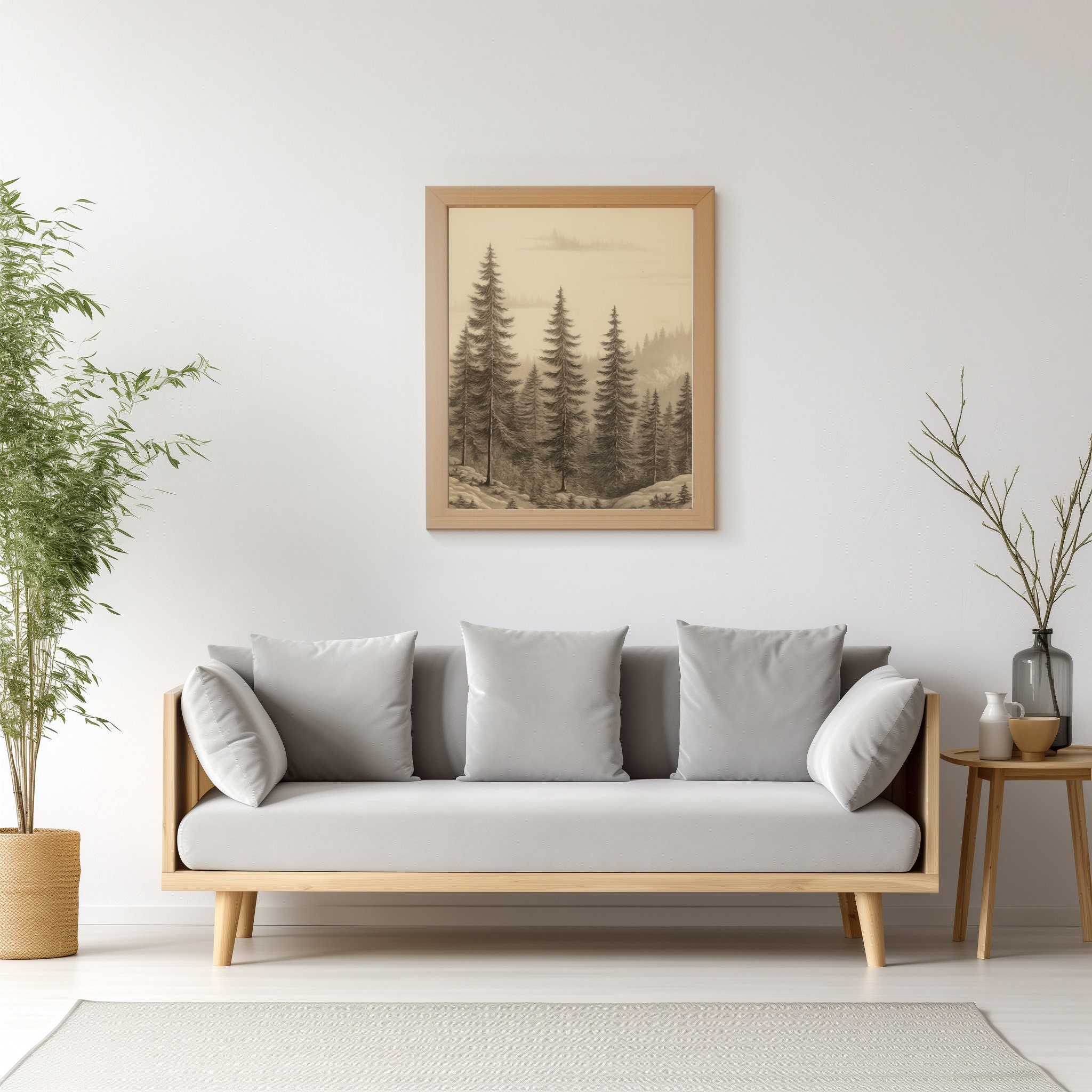 Vintage Pine Tree Forest Wall Décor. - Etsy