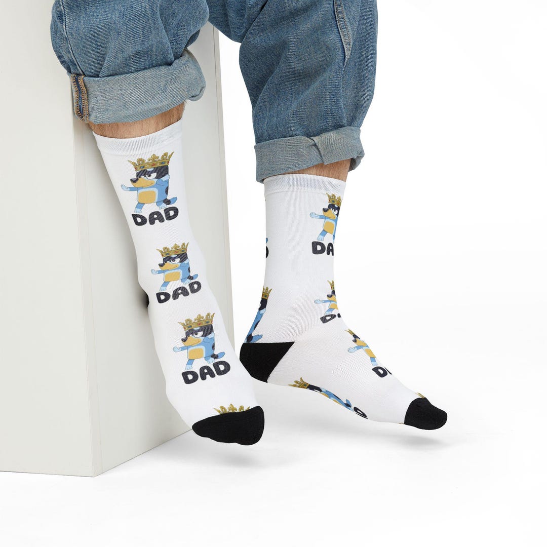 Dad Bluey Socks, Bluey Dad Socks, Father's Day Gift, Bluey Socks for ...