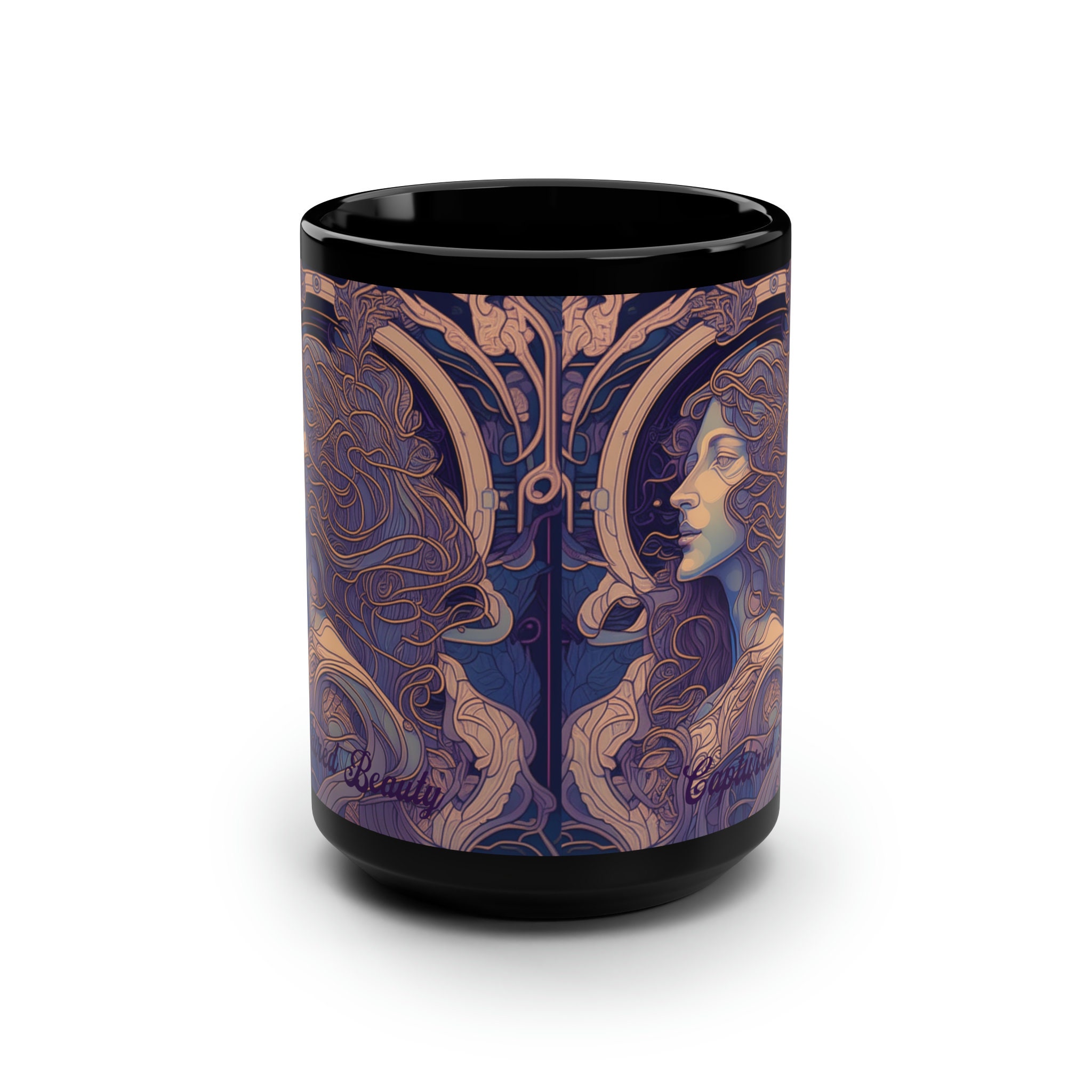 Art Nouveau Woman Mug, Art Nouveau Art Mug, Portrait of Woman, Gift for ...