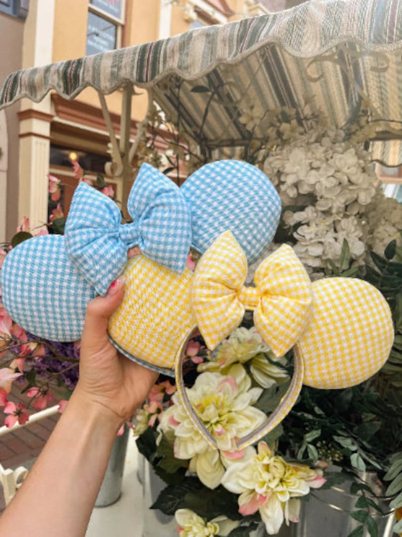 Gingham Ears, Pastel Gingham Ears, Pastel Ears - Etsy