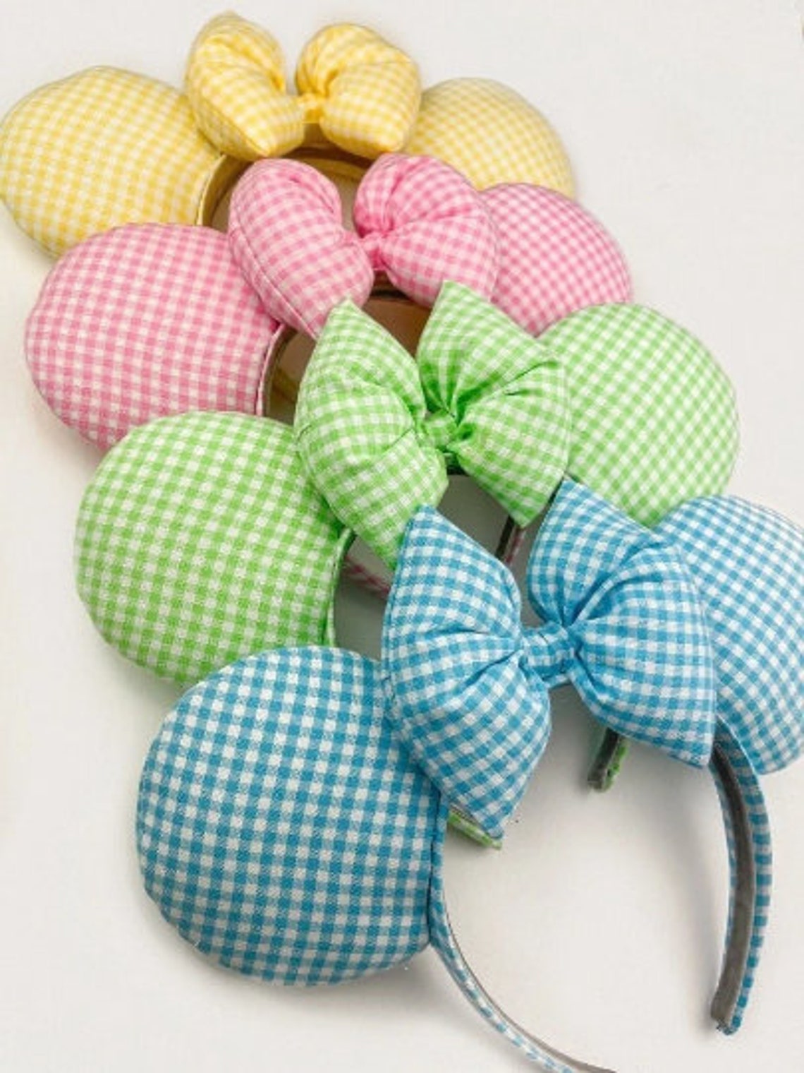 Gingham Ears, Pastel Gingham Ears, Pastel Ears - Etsy
