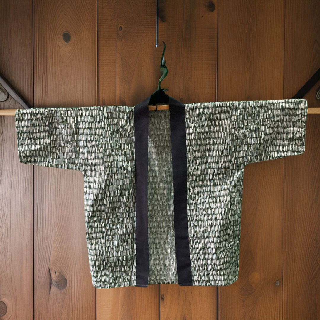 HAPPI COAT / Kimono Jacket by Bamar Fashion With Striped Green Pattern ...