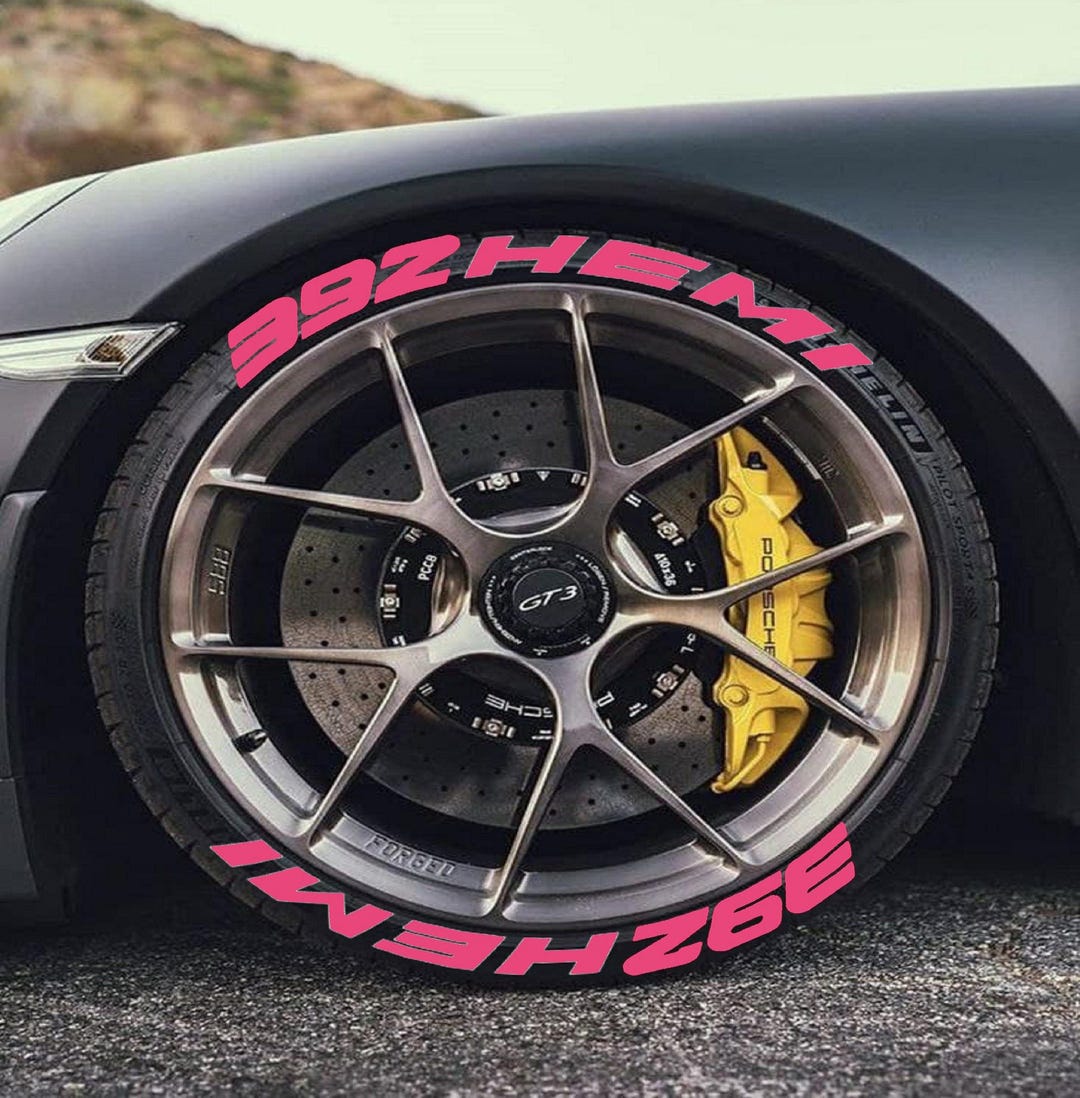 392 Hemı Full Pink Tire Lettering Tyre Sticker Fits to 16"-22 ...