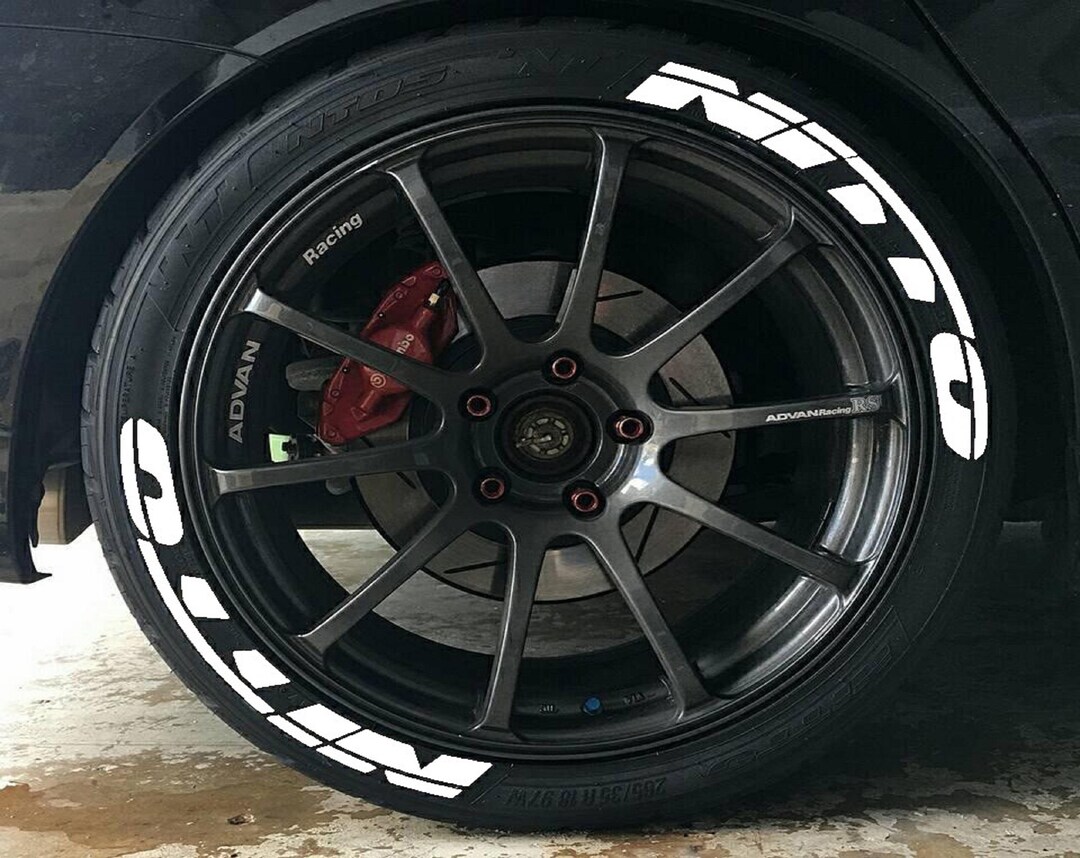 Nitto Tire Lettering Tyre Sticker Fits to 16"-22" Permanent Tyre ...