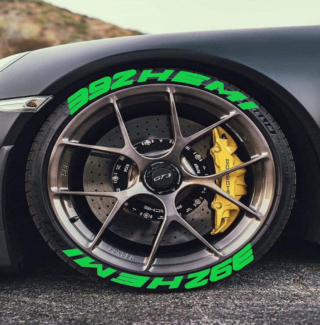 392 Hemı Full Green Tire Lettering Tyre Sticker Fits to 16"-22 ...