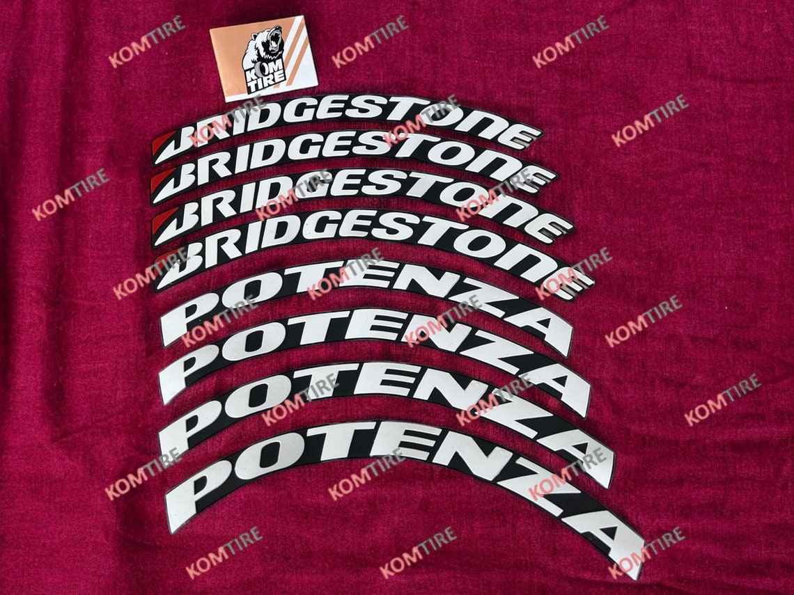 Bridgestone Potenza Tire Lettering Tyre Sticker Fits to 16"-22 ...