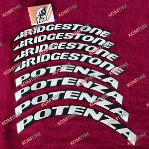 Bridgestone Potenza Tire Lettering Tyre Sticker Fits to 16"-22 ...