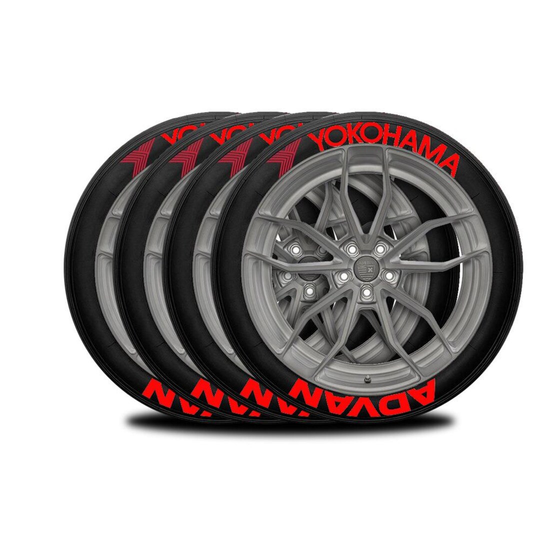 Tire Lettering Yokohama Advan Red Tyre Sticker Fits to 16"-22 ...
