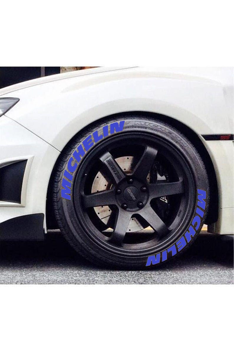 Michelin Blue Tire Lettering Tyre Sticker Fits to 16"-22" Permanent ...
