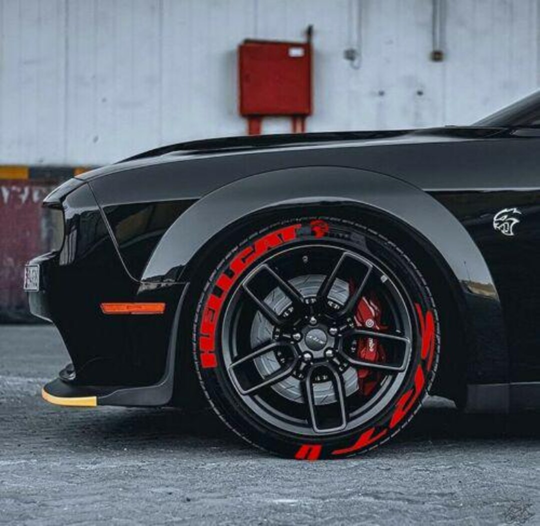 Tire Lettering Hellcat SRT Tyre Sticker Fits to 16"-22" Permanent Tyre ...