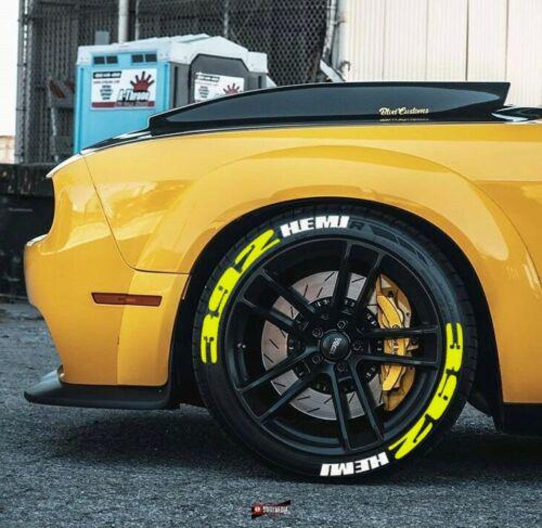 Tire Lettering 392 Hemi Yellow Tyre Sticker Fits to 16"-22" Permanent ...