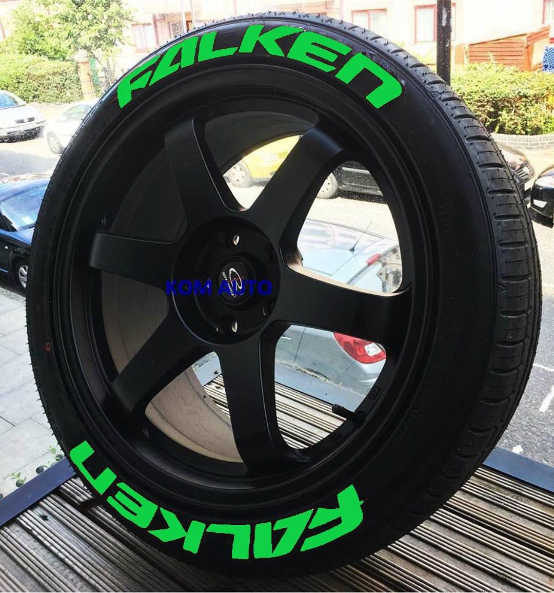 Falken Full Green Tire Lettering Tyre Sticker Fits to 16"-22" Permanent ...