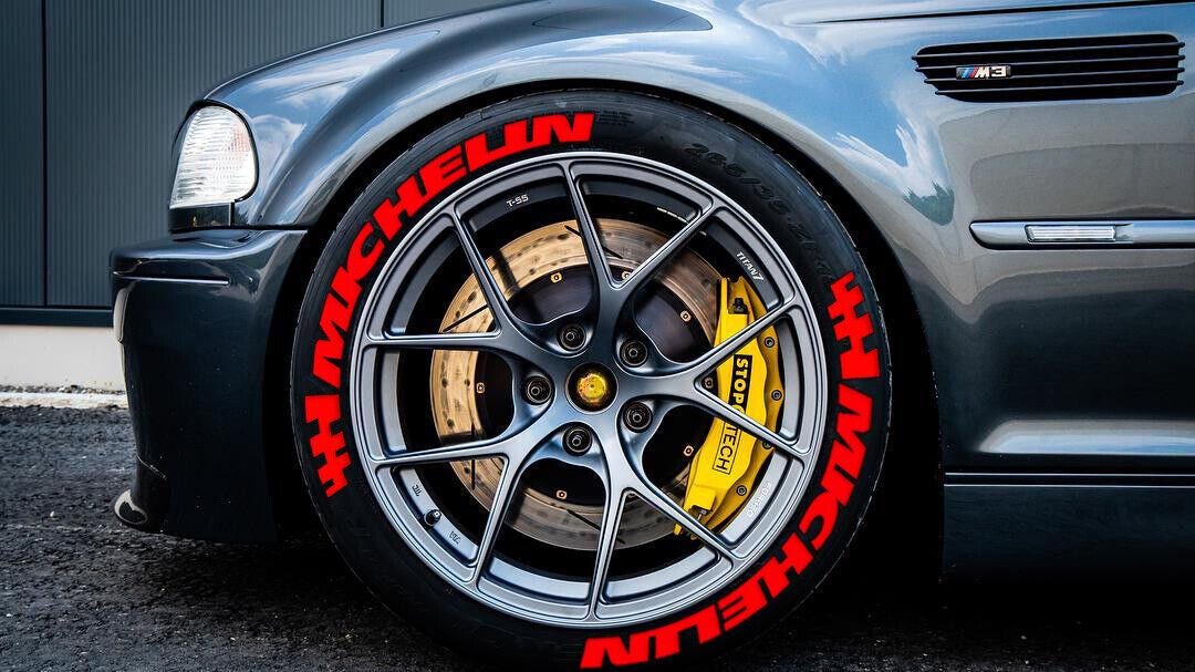 Tire Lettering Michelin Red Flag Tyre Sticker Fits to 16"-22" Permanent ...