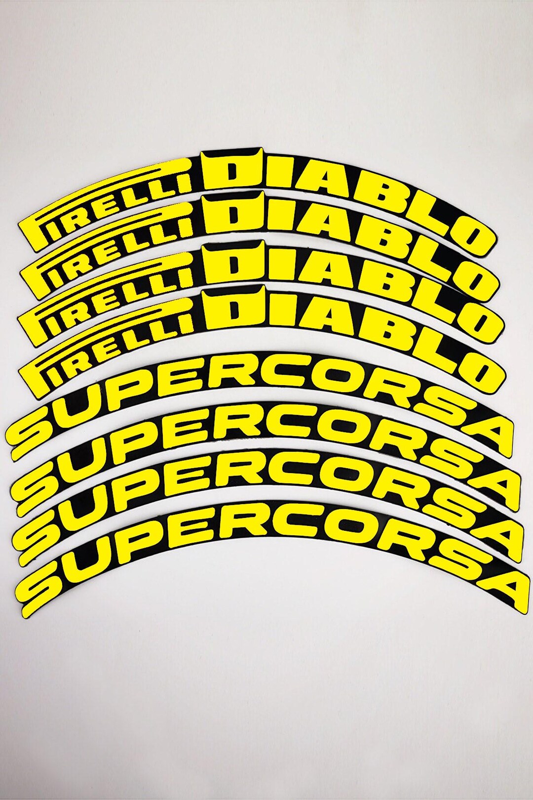 Tire Lettering Diablo Supercorsa Yellow Tyre Sticker Fits 16"-22 ...