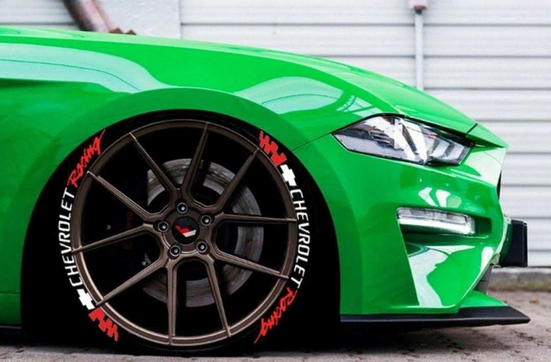 Tire Lettering Chevrolet Racing Flag Tyre Sticker Fits to 16"-22 ...