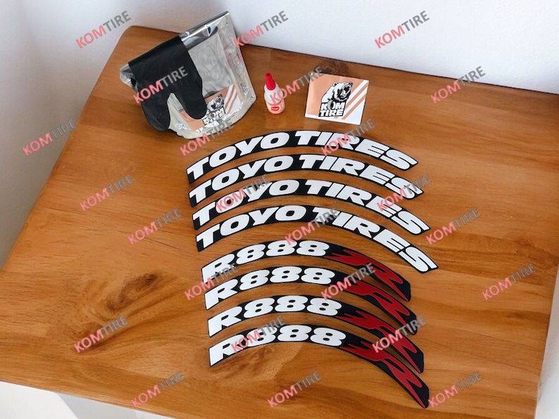 Toyo Tires R888R Tire Lettering Tyre Sticker Fits to 1622 Permanent ...