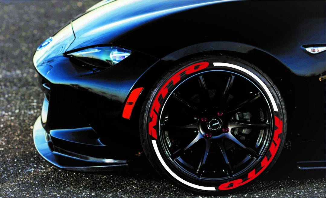 Tire Lettering Nitto Stripe Tyre Sticker Fits to 16"-22" Permanent Tyre ...
