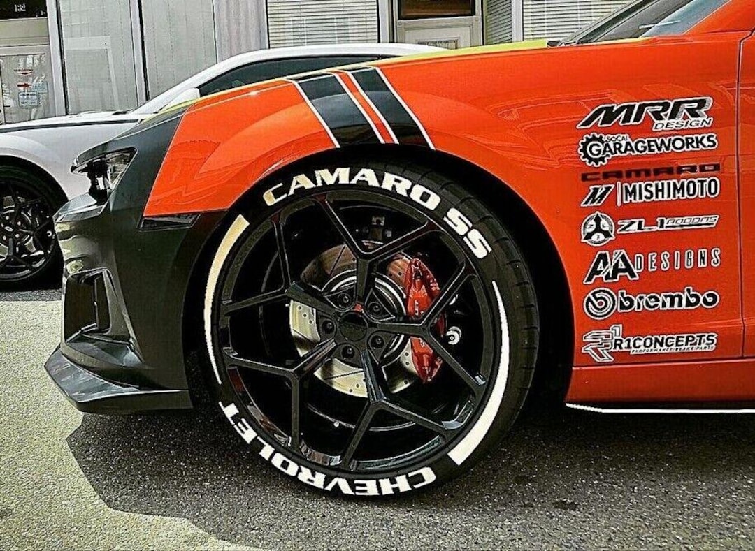 Tire Lettering Camaro SS Tyre Sticker Fits to 16"-22" Permanent Tyre ...