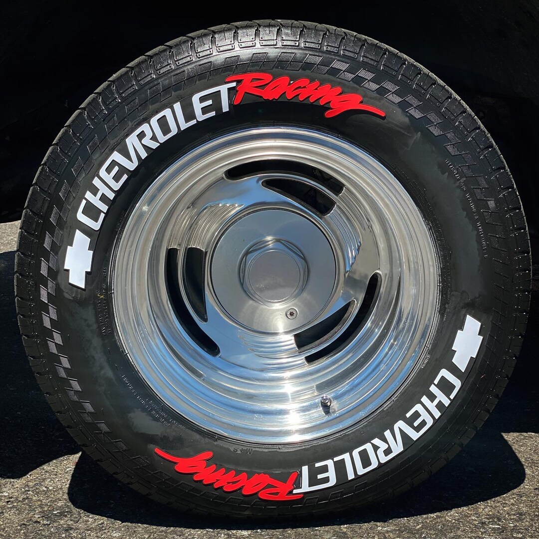 Chevrolet Racingtire Lettering Tyre Sticker Fits to 16"-22" Permanent ...