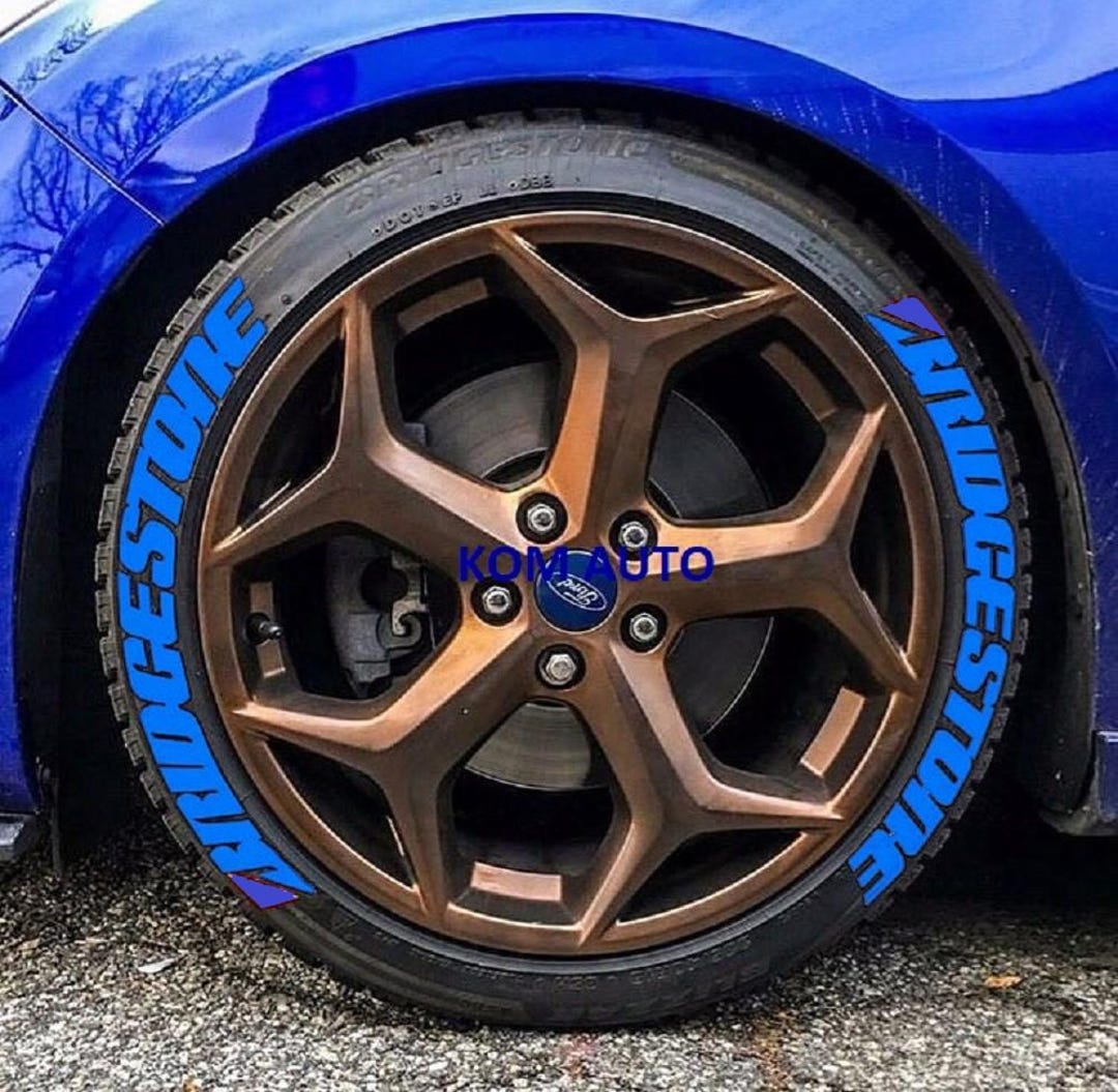 Bridgestone Full Blue Tire Lettering Tyre Sticker Fits to 16"-22 ...