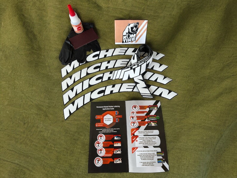 Tire Lettering Michelin Tyre Sticker Fits to 16"-22" Permanent Tyre ...