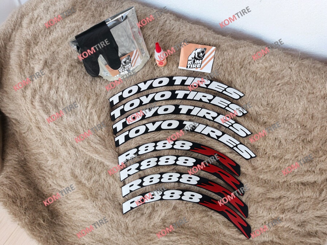 Tire Lettering Toyo Tires R888R Tyre Sticker Fits to 16"-22" Permanent ...