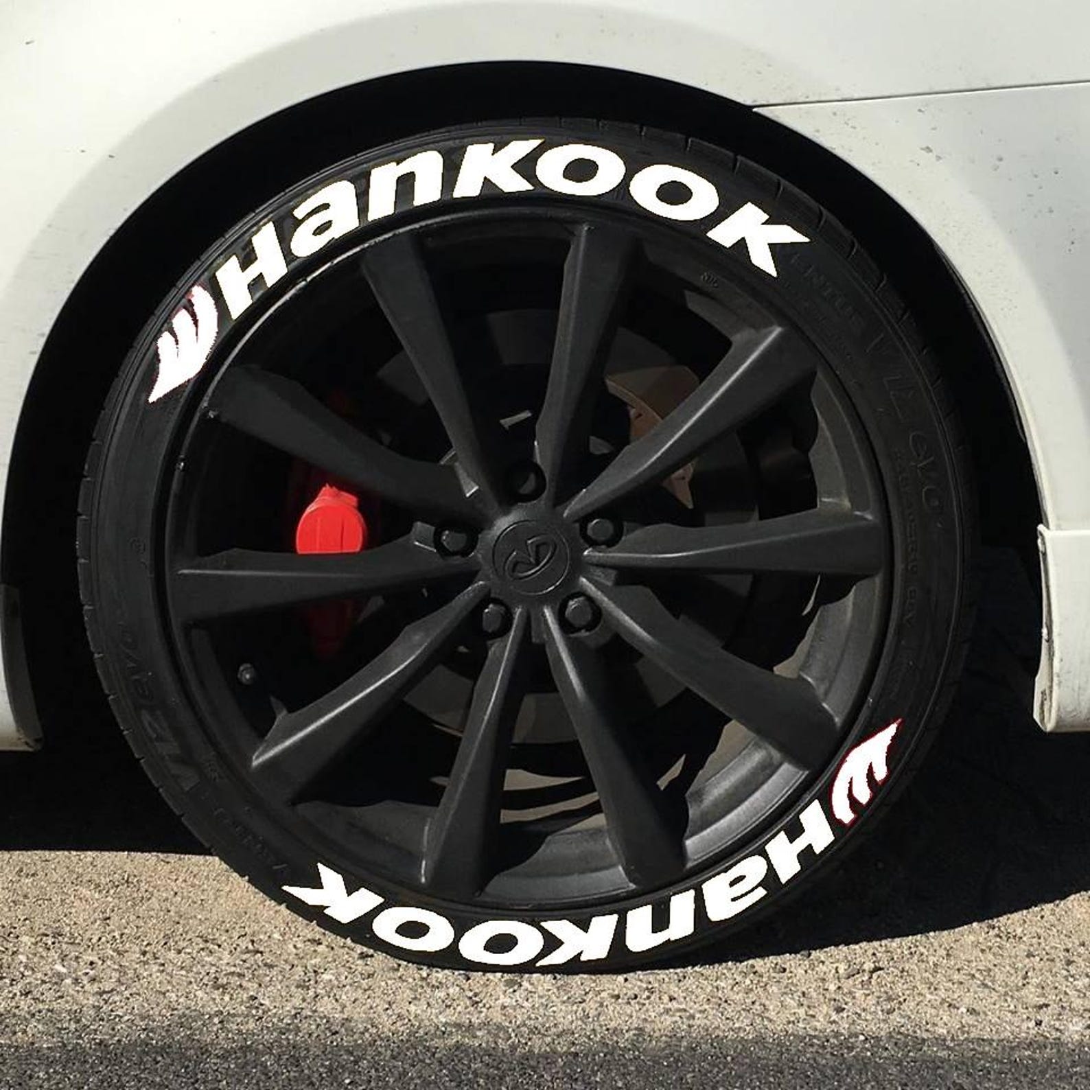Hankook Full White Tire Lettering Tyre Sticker Fits to 16"-22 ...