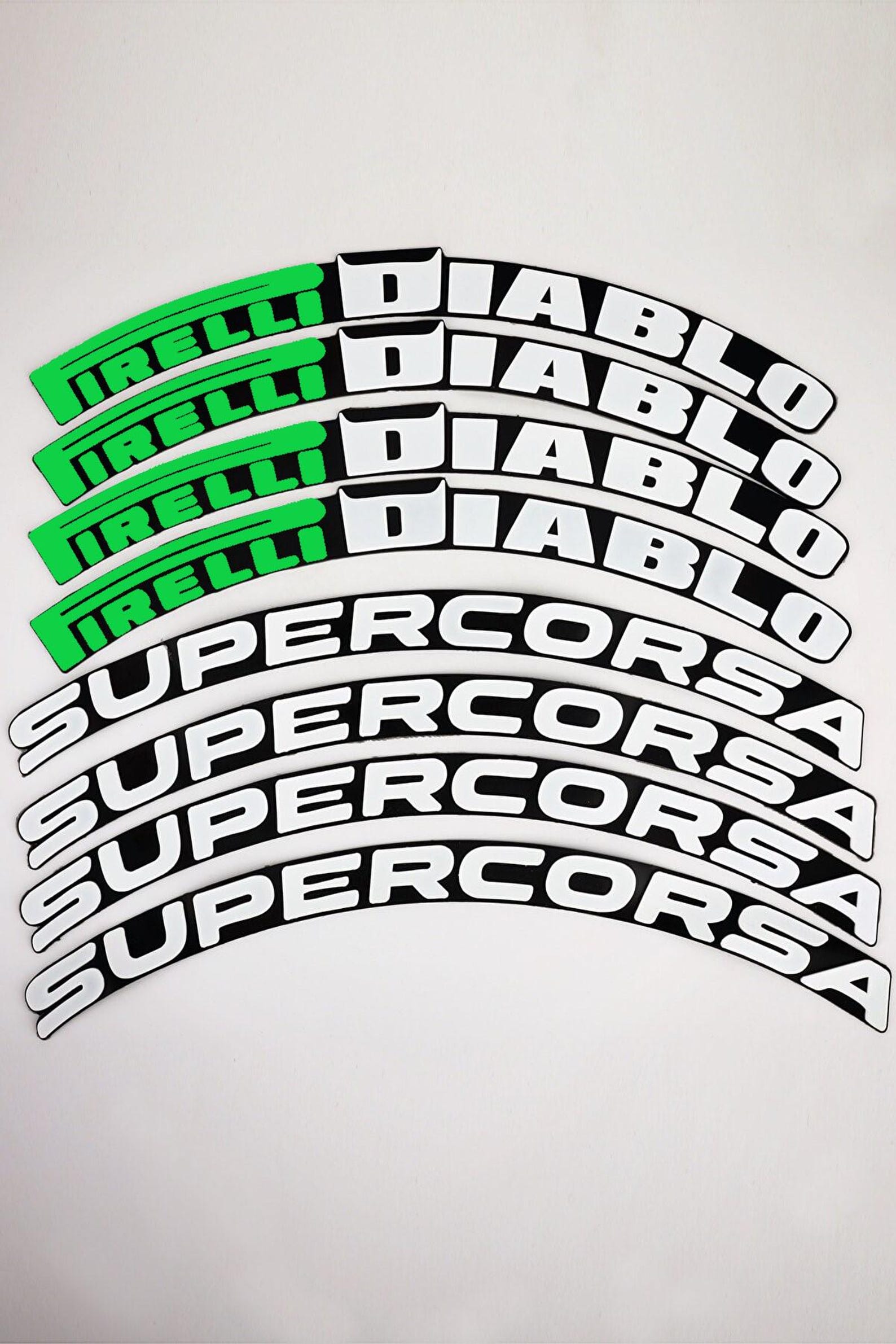 Tire Lettering Diablo Supercorsa Tyre Sticker Fits 16"-22" Permanent ...