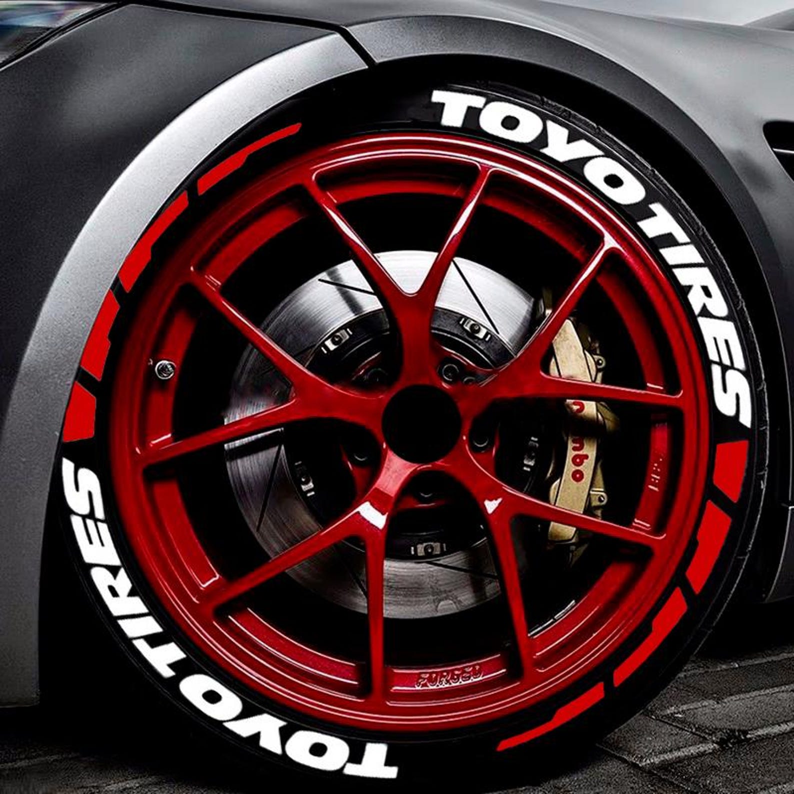 Tire Lettering Toyo Tires Stripe Tyre Sticker Fits to 16"-22" Permanent ...