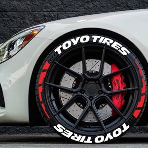 Tire Lettering Toyo Tires Stripe Tyre Sticker Fits to 16"-22" Permanent ...