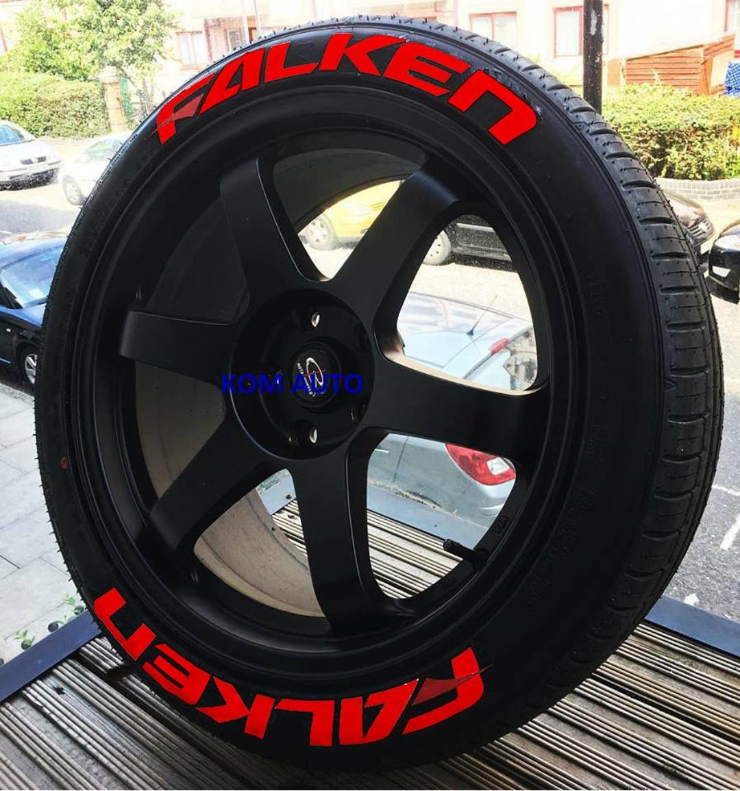 Falken Full Red Tire Lettering Tyre Sticker Fits to 16"-22" Permanent ...