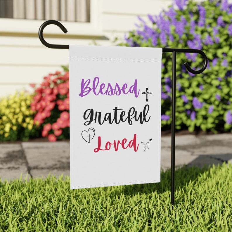 Blessed Grateful Loved Garden & House Banner Outdoor Banner Outdoor ...