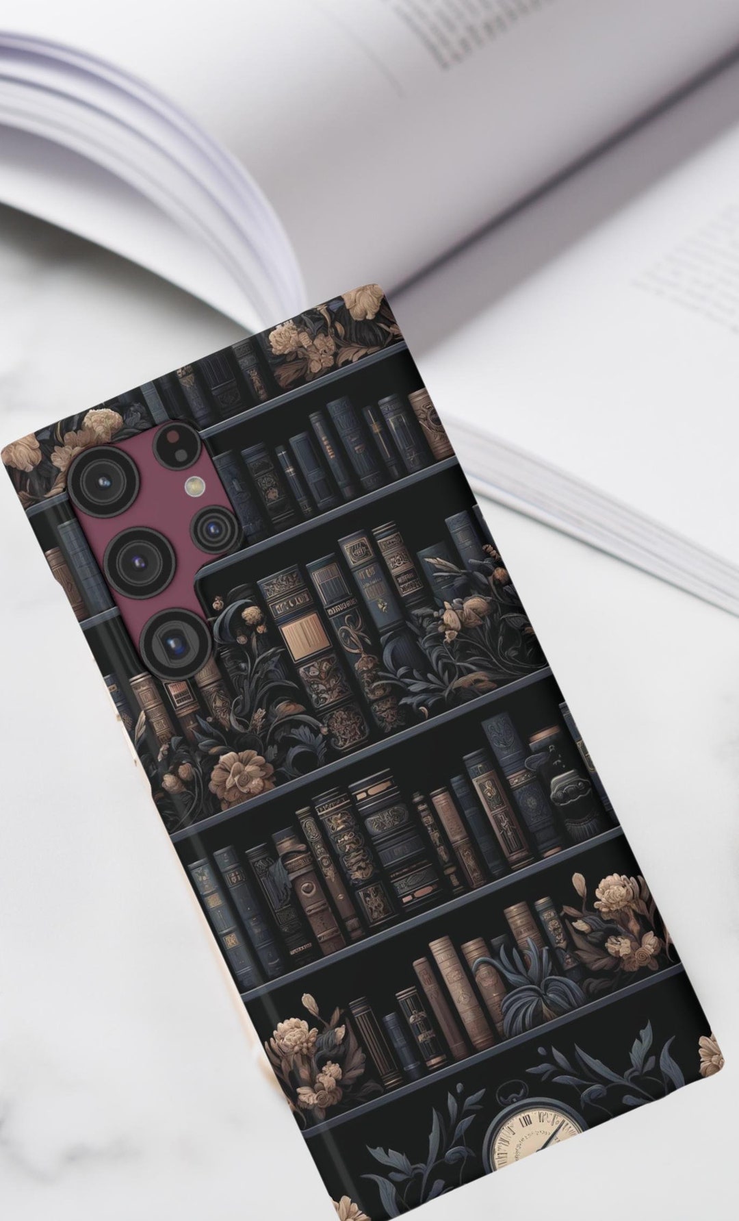 Gothic Book Lover iPhone & Samsung Phone Case, Reading Teacher Book ...
