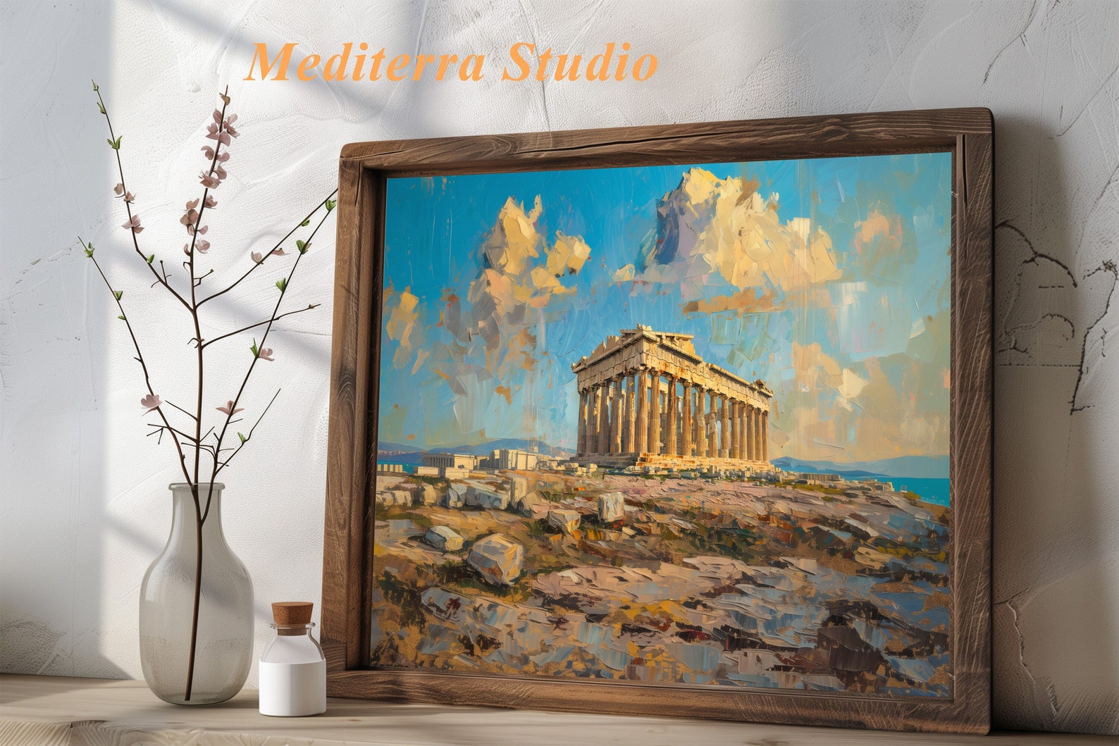 Vintage Painting of the Parthenon | Athens Greece Wall Art | Ancient ...