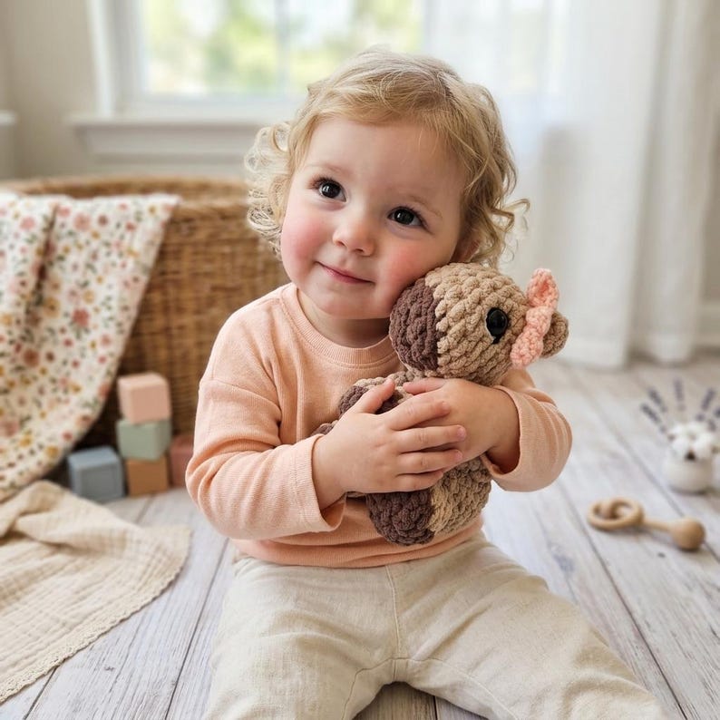 Crochet Capybara Lovey • Capybara Plush Snuggler • Soft Baby Shower ...