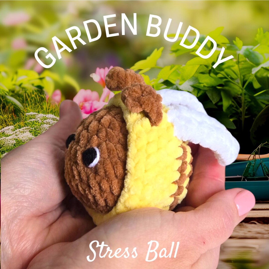 Interactive Bee Plushie, Stress Ball, Handmade Fidget Toy, Garden ...