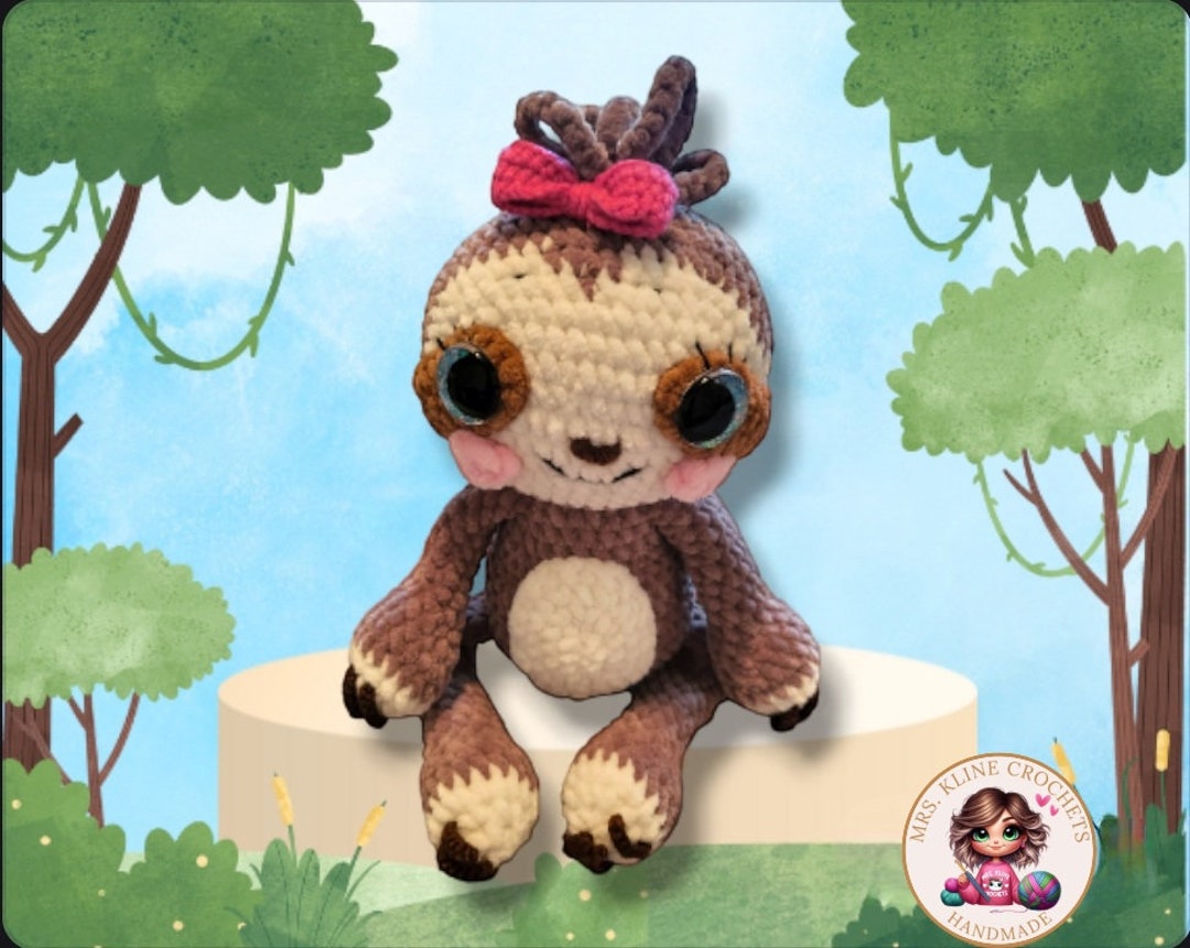 Sloth Crochet Plushie Hypoallergenic, Soft, and Cuddly, Custom Eyes ...