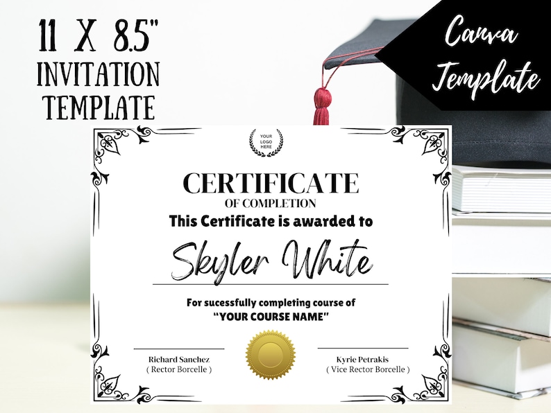 Certificate of Completion Template, Printable Course Certificate of ...