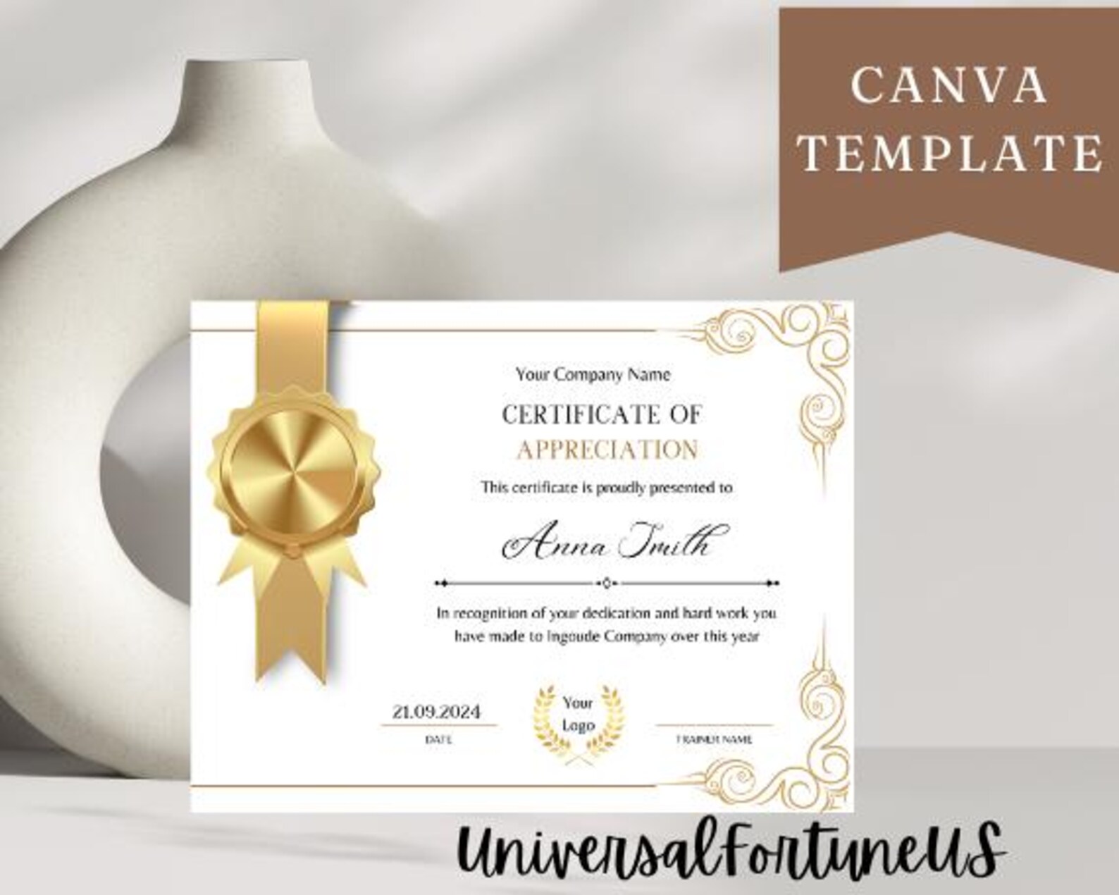 Editable Appreciation Certificate Template (digital Download) - Etsy