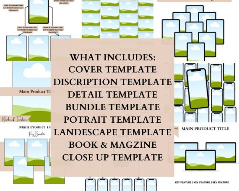 Editable Mockup Bundle Template: Digital Product Listing Images (edit ...