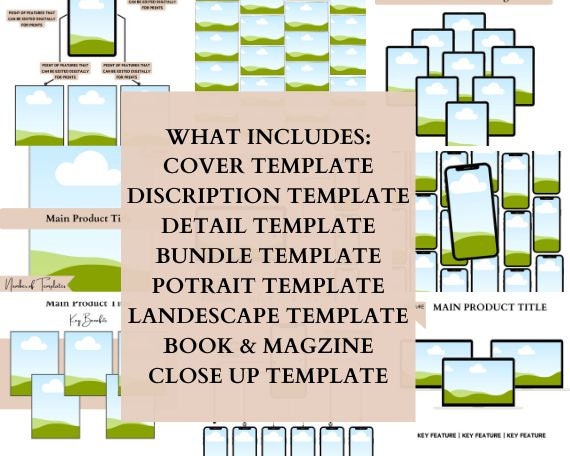 Editable Mockup Bundle Template: Digital Product Listing Images (edit ...