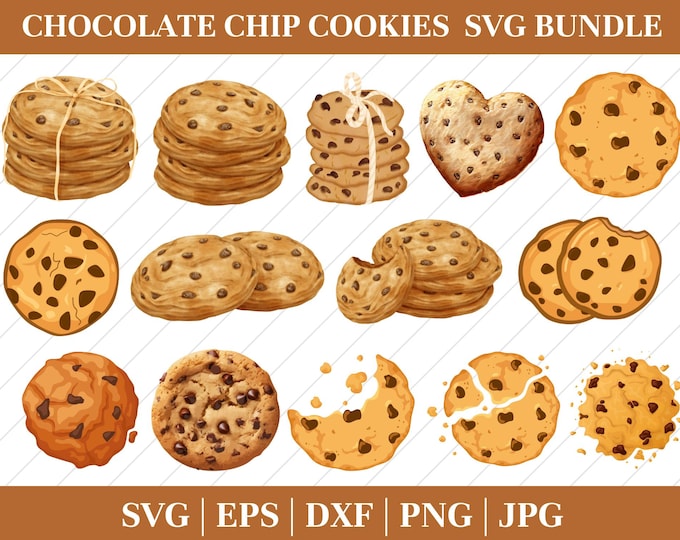 Cookies SVG Cut File, Cookie Stack Clip Art, Hand Drawn SVG Cutting ...