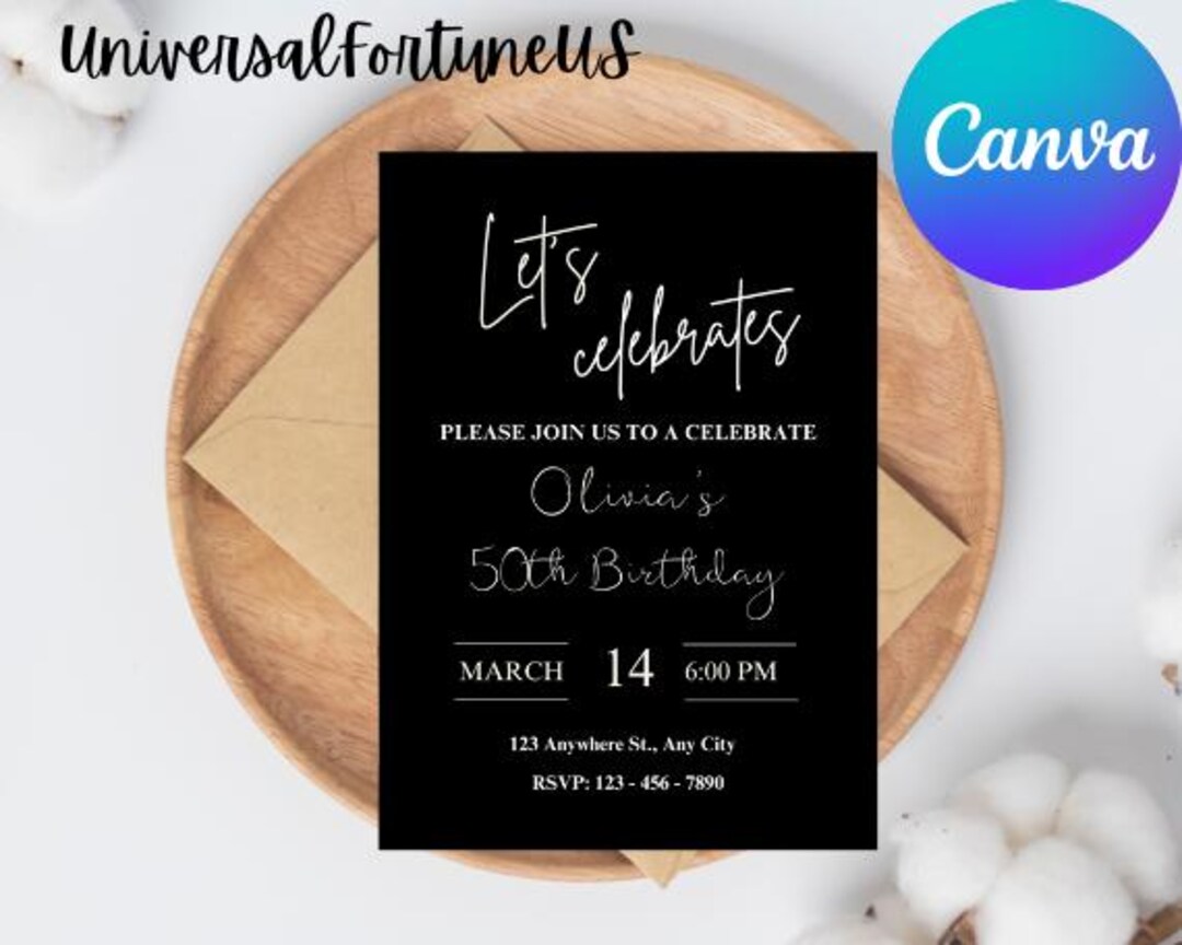 Modern Birthday Party Invitation Template (digital Download) - Etsy
