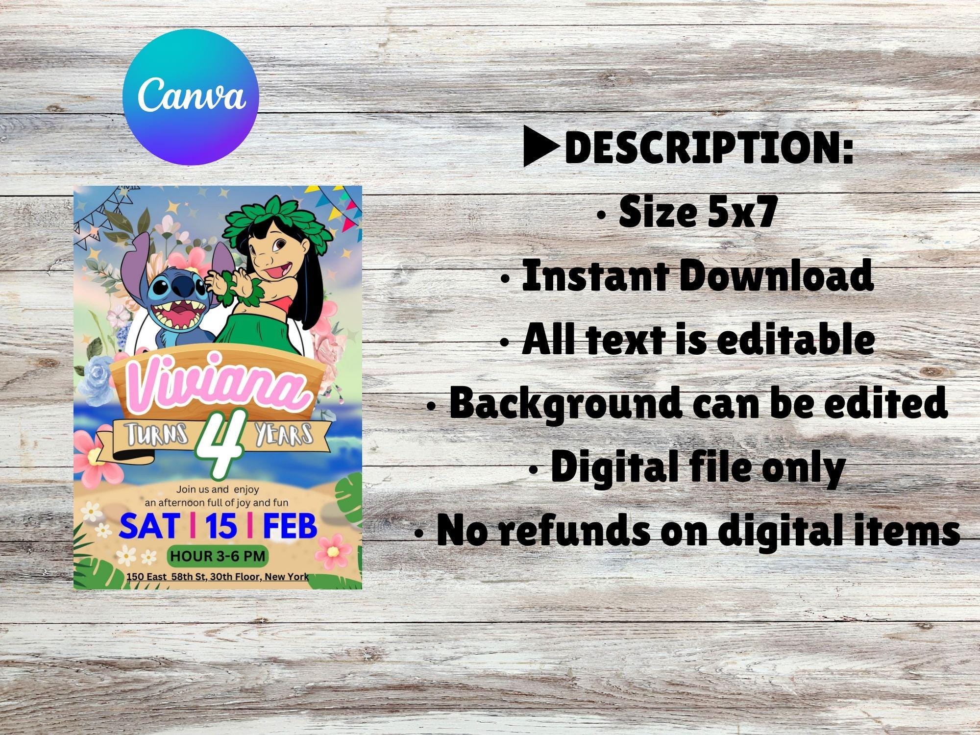 Lilo and Stitch Invitation Stitch Birthday Invitation Stitch Party ...